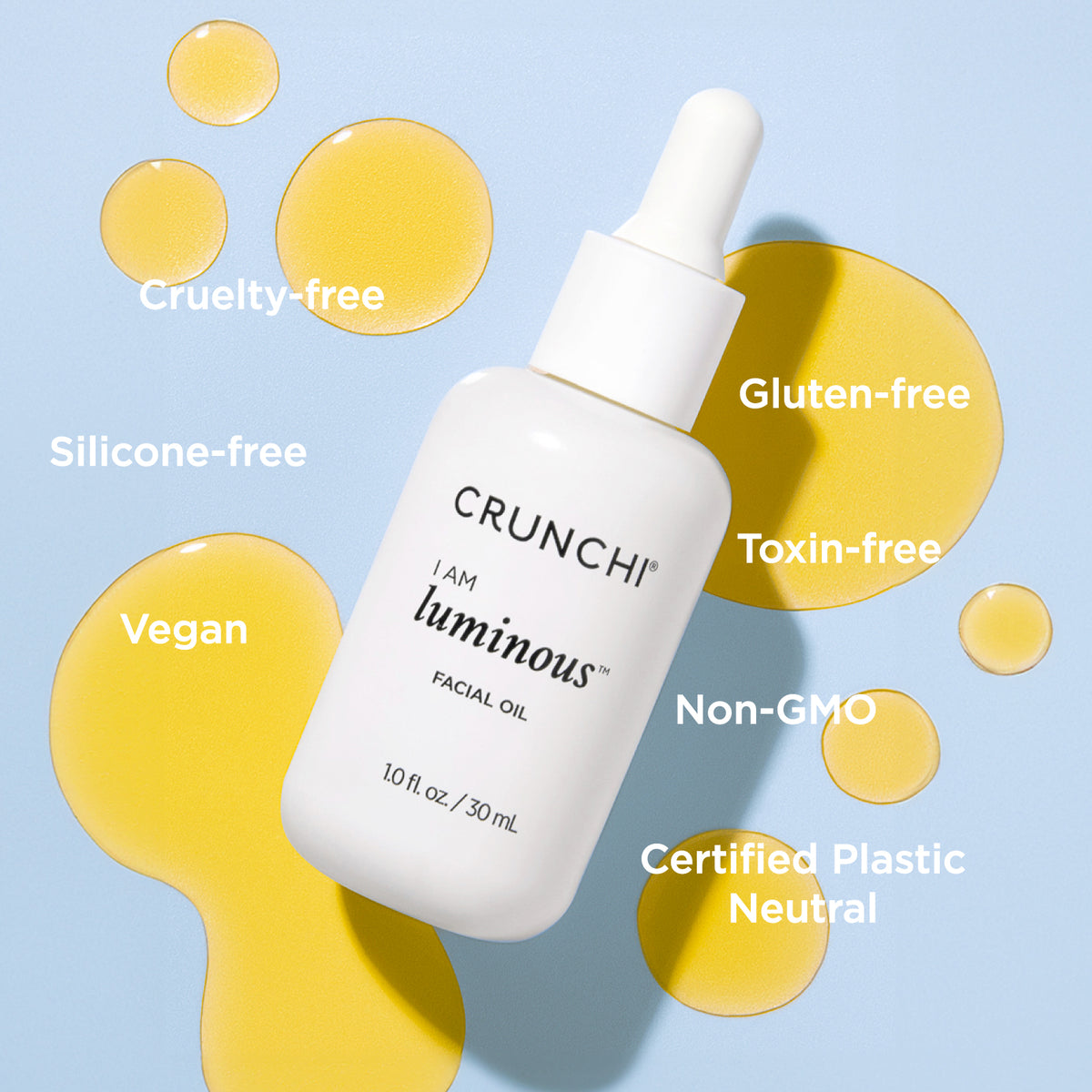 I AM Luminous Facial Oil | Hydrating Clean Beauty | Crunchi