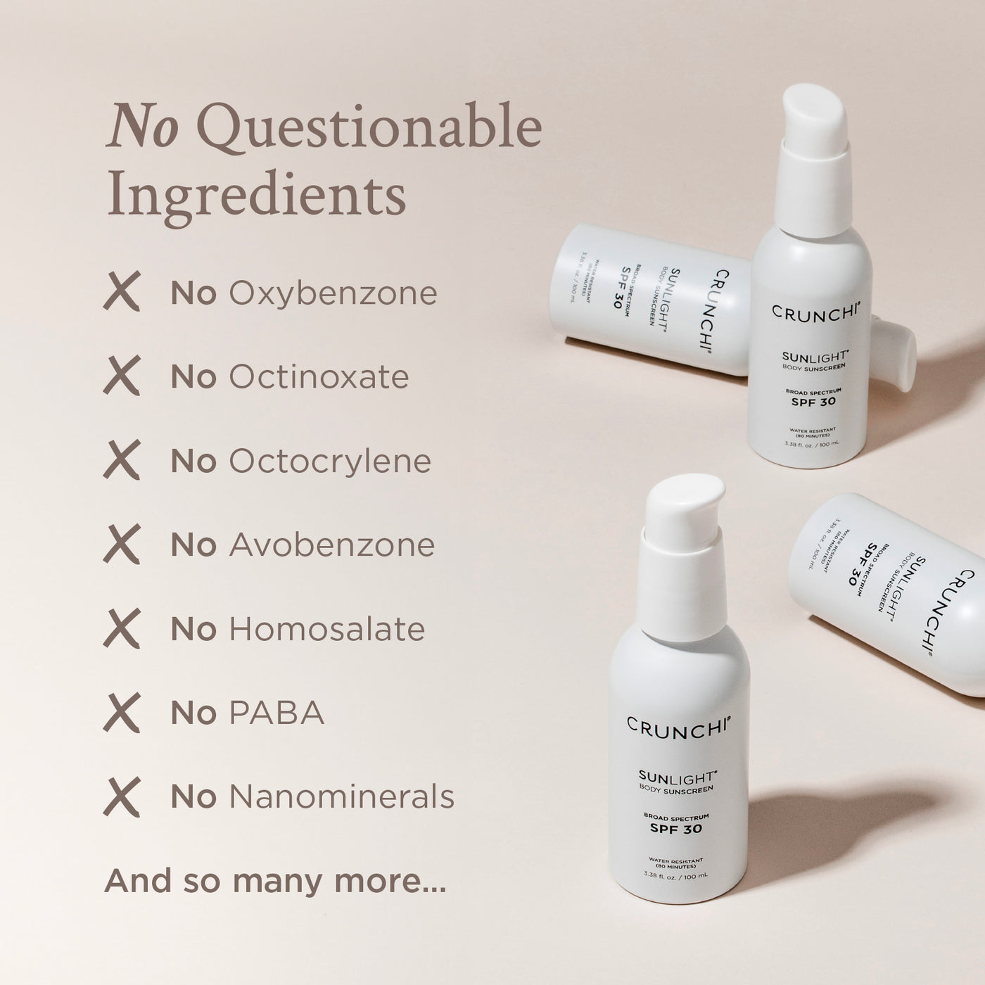 Sunlight Body Sunscreen | SPF 30 Clean Beauty | Crunchi
